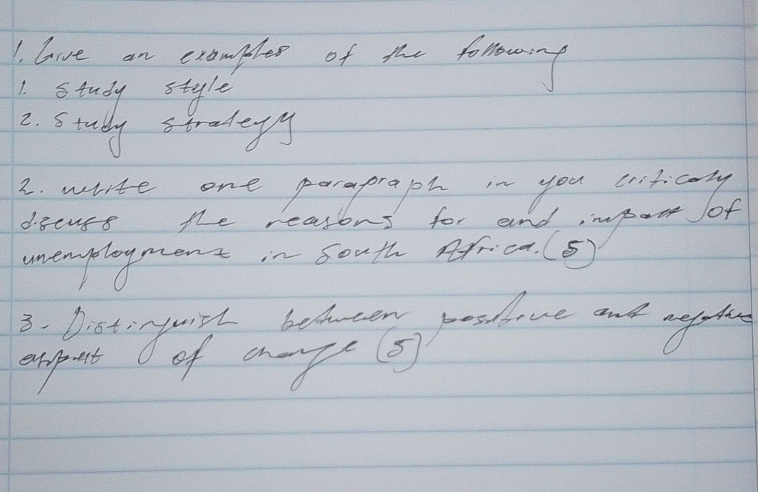 1. Give an examples of the following 1. | StudyX