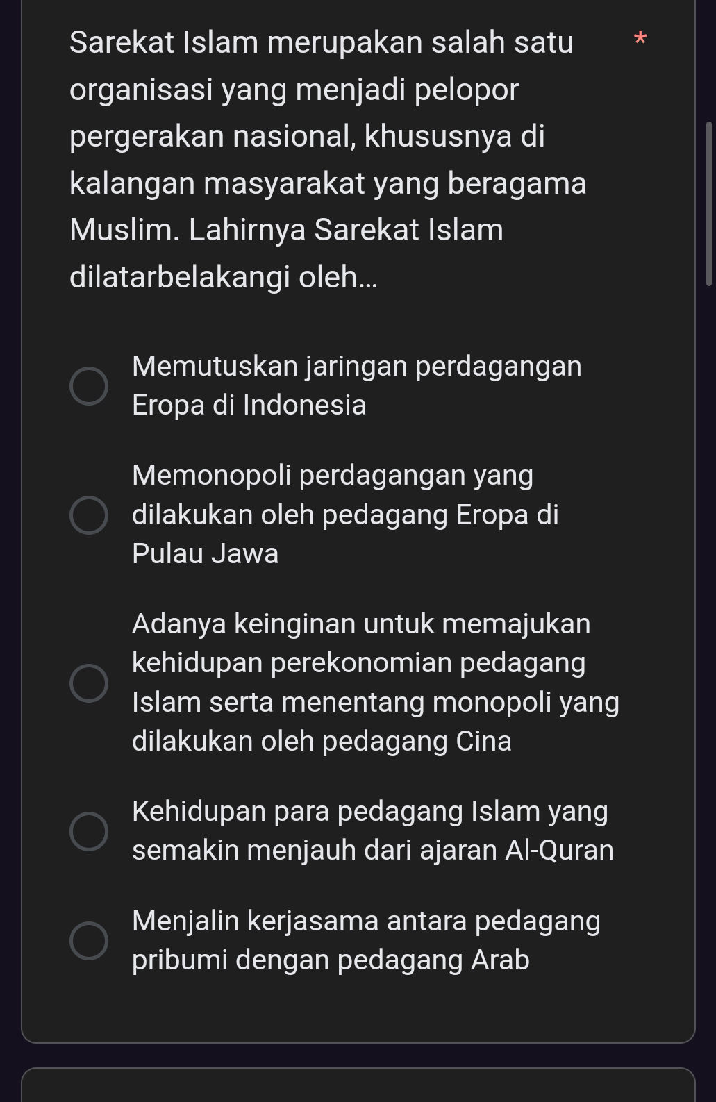 Sarekat Islam merupakan salah satu | StudyX