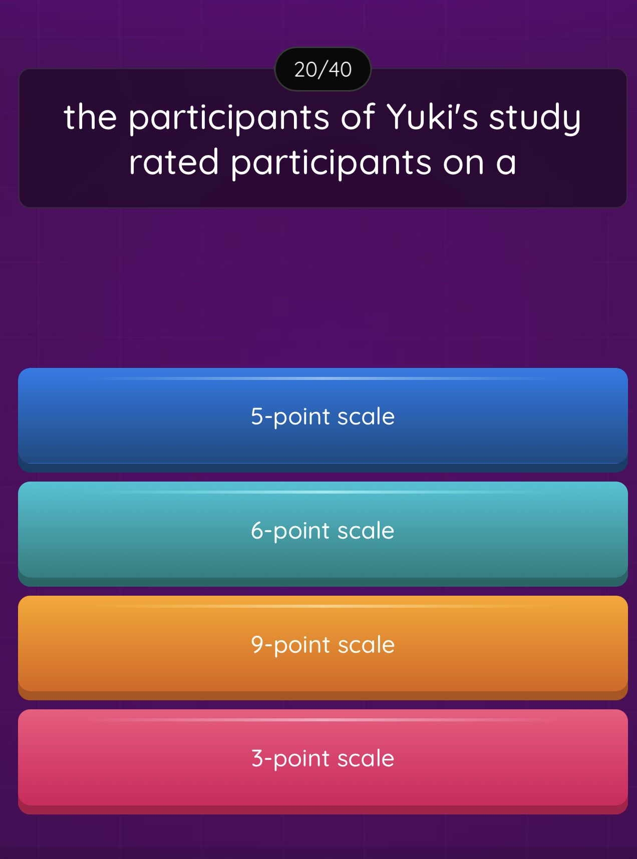 the participants of Yuki's study rated | StudyX