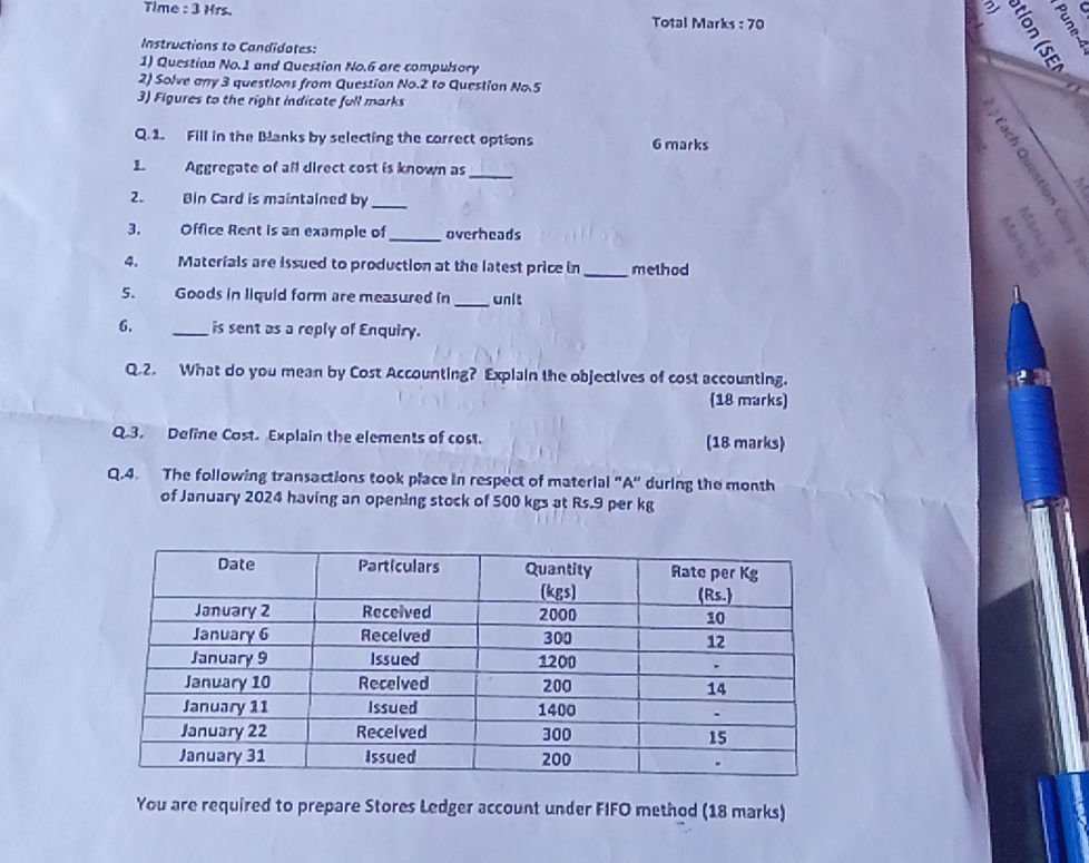 Q.1. Fill in the Blanks by selecting the | StudyX