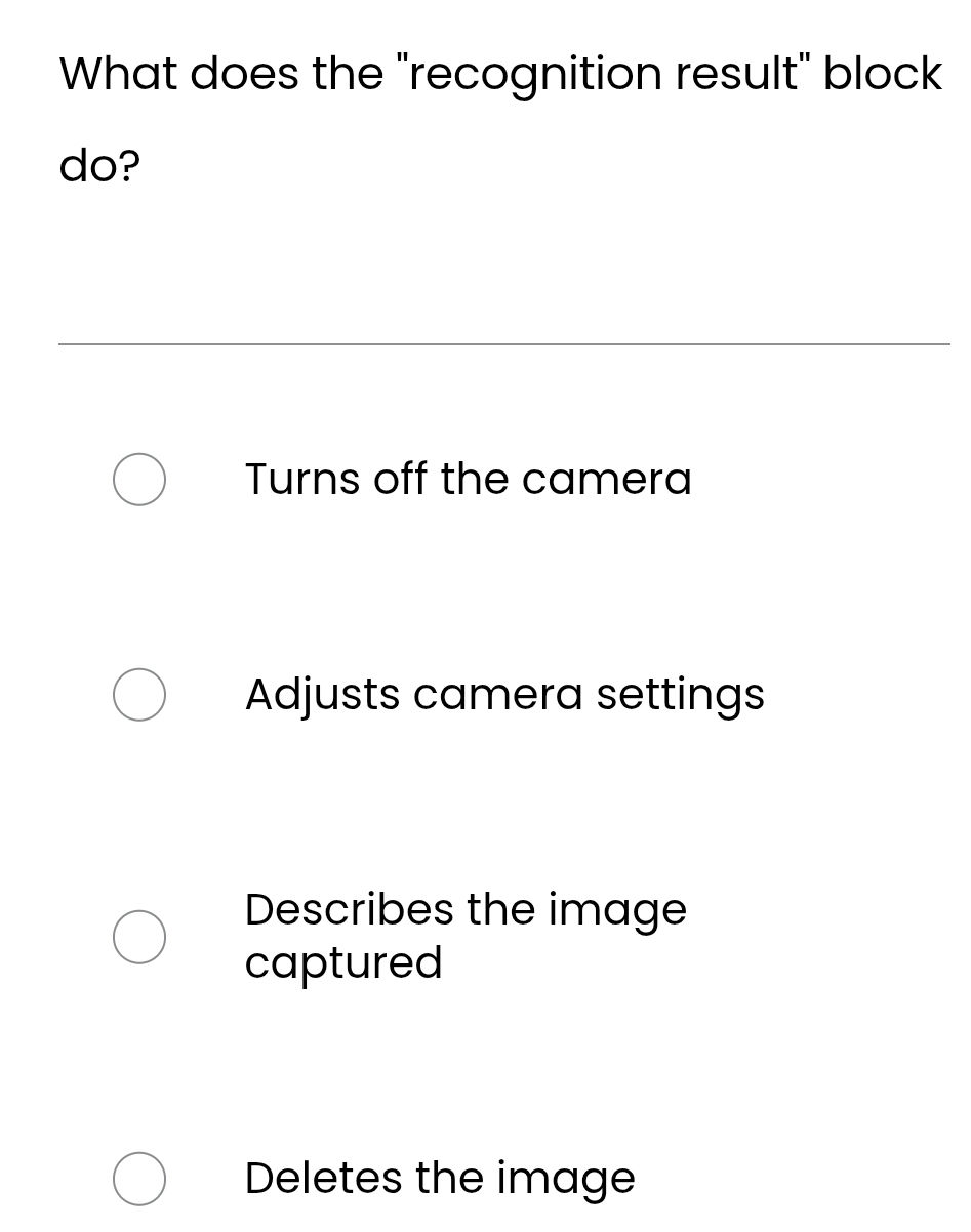 What does the "recognition result" block do? | StudyX