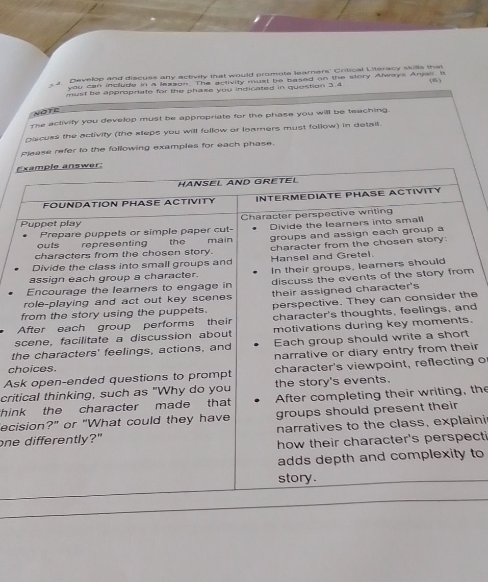 3.4. Develop and discuss any activity that | StudyX