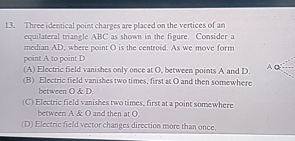 13. Three identical point charges are placed | StudyX