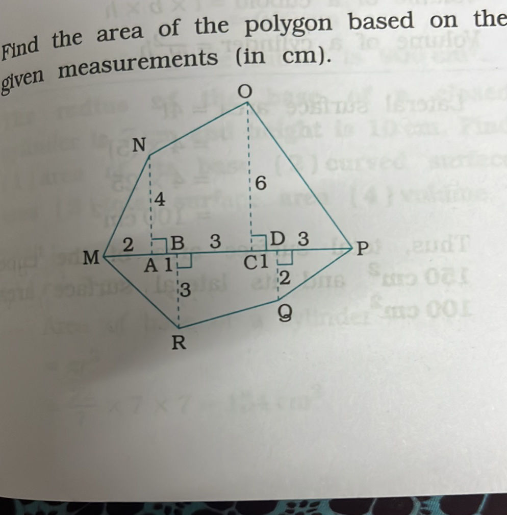 Find the area of the polygon based on the | StudyX