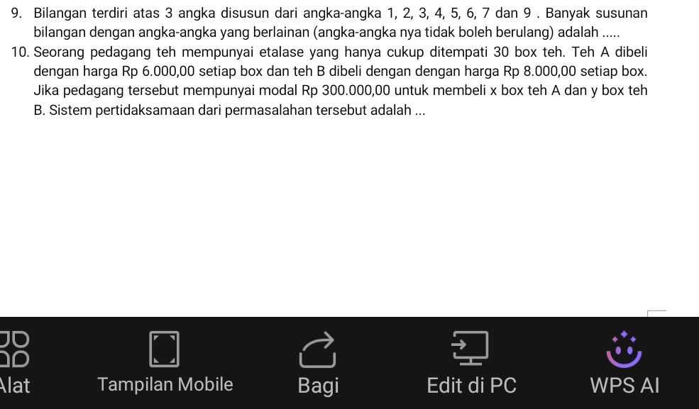 9. Bilangan terdiri atas 3 angka disusun | StudyX