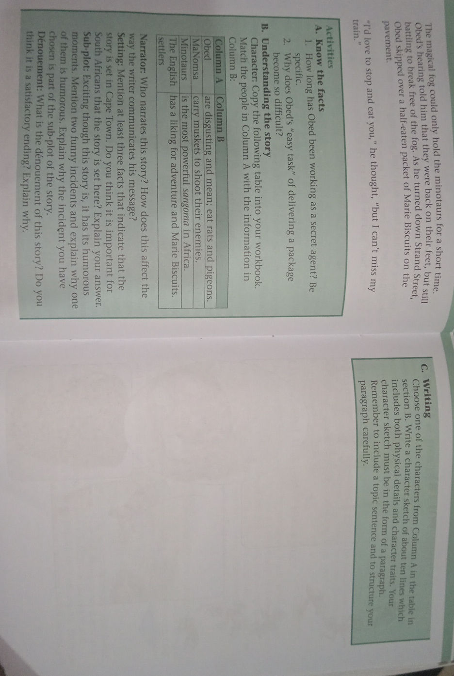 A. Know the facts 1. How long has Obed been | StudyX