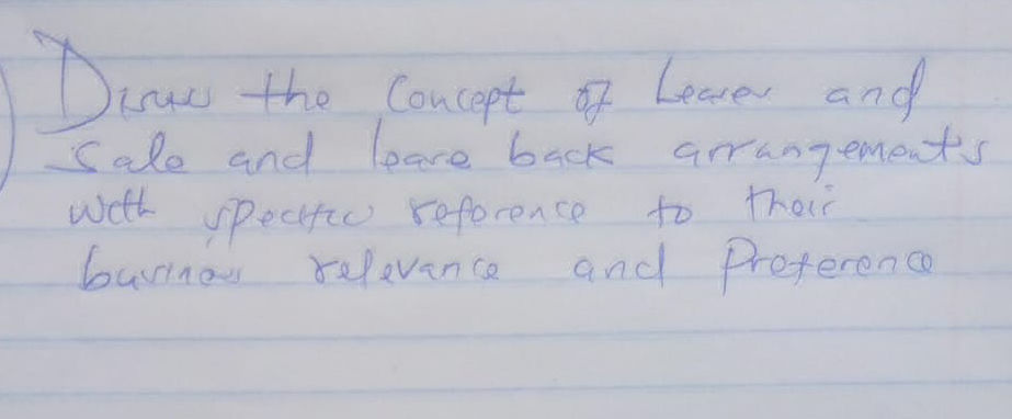 Draw the Concept of Leaser and Sale and | StudyX