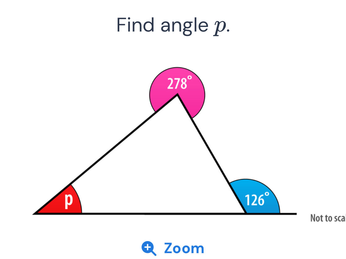 Find angle $p$. There is a triangle with an | StudyX