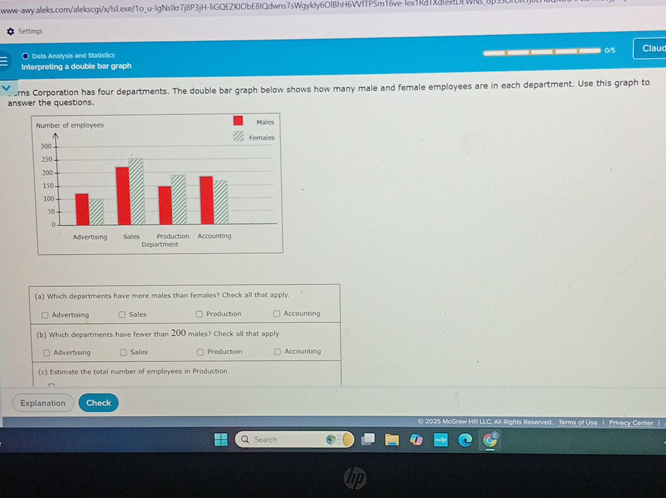 rns Corporation has four departments. The | StudyX