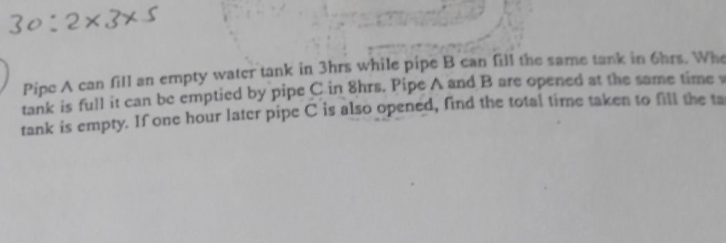 Pipe A can fill an empty water tank in 3hrs | StudyX