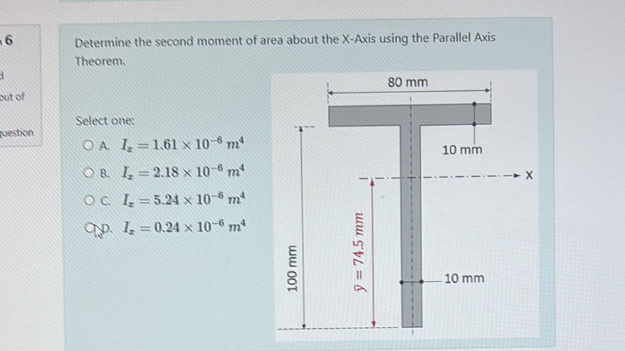 Determine the second moment of area about | StudyX