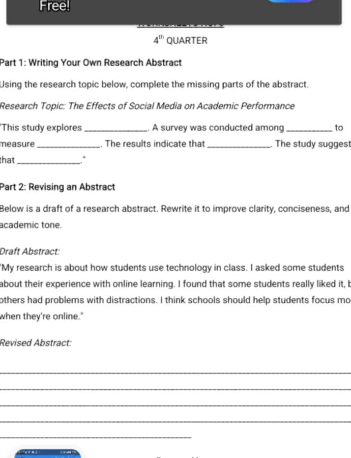 Part 1: Writing Your Own Research Abstract | StudyX