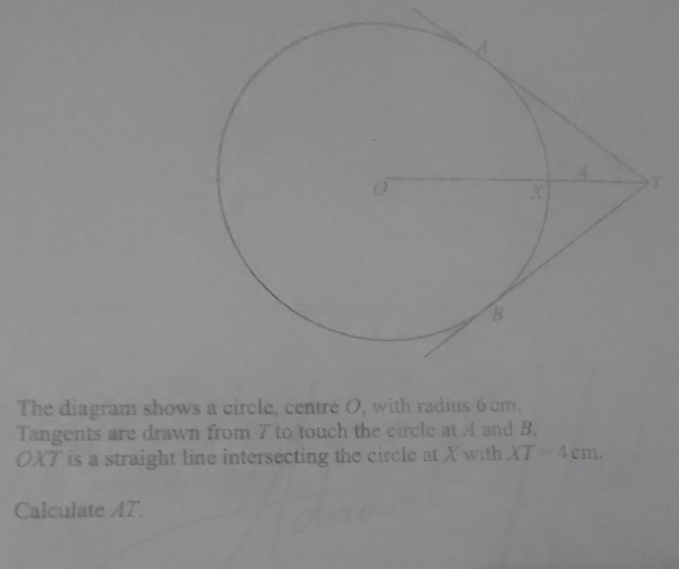 The diagram shows a circle, centre O, with | StudyX