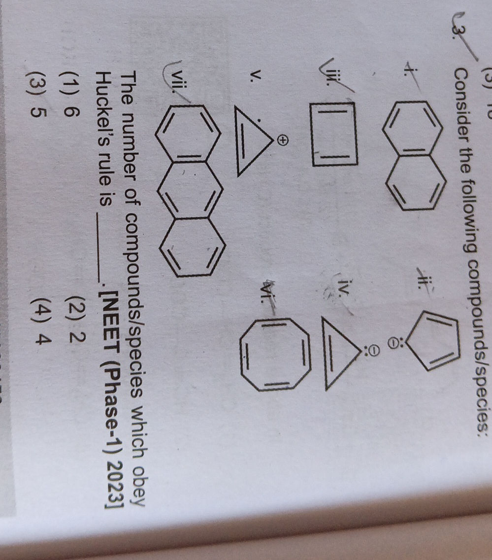Consider the following compounds/species: | StudyX