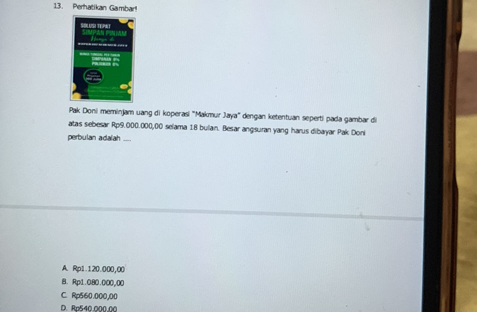 13. Perhatikan Gambar! Pak Doni meminjam | StudyX