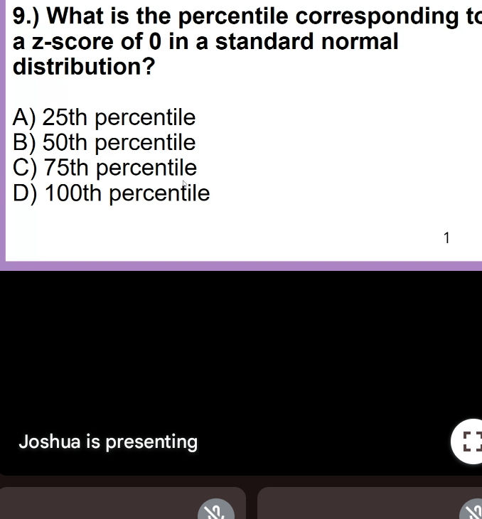 9.) What is the percentile corresponding to | StudyX