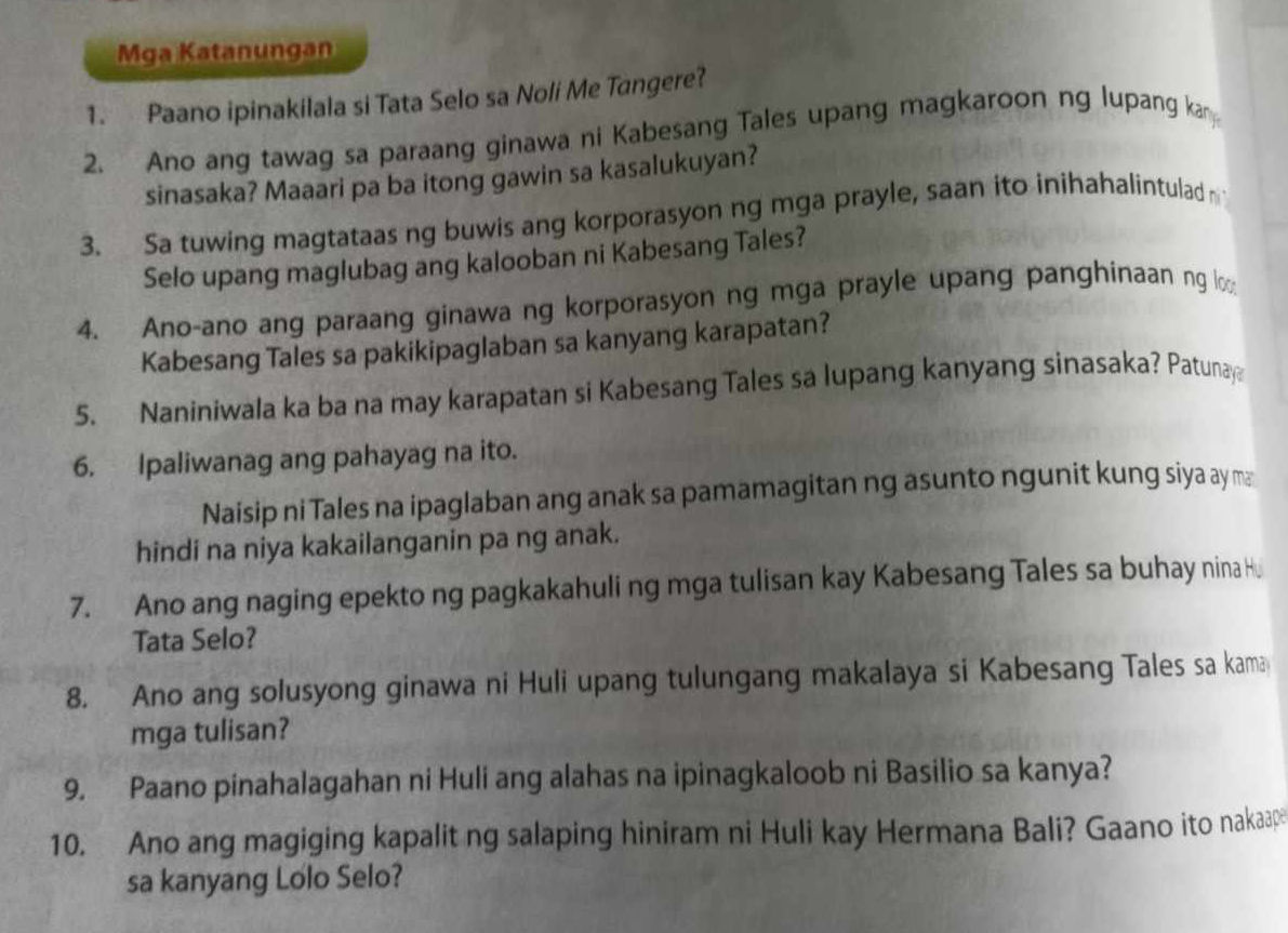 1. Paano ipinakilala si Tata Selo sa Noli Me | StudyX