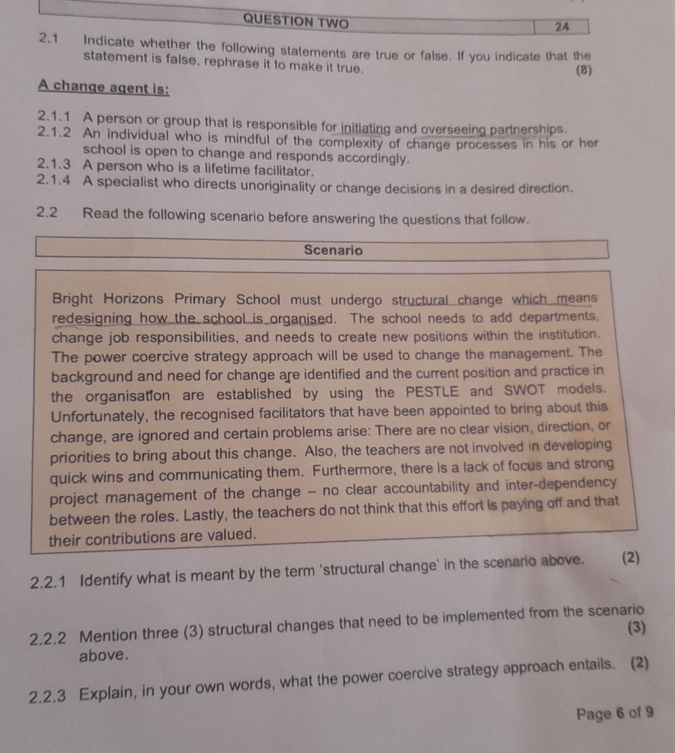 2.1 Indicate whether the following | StudyX