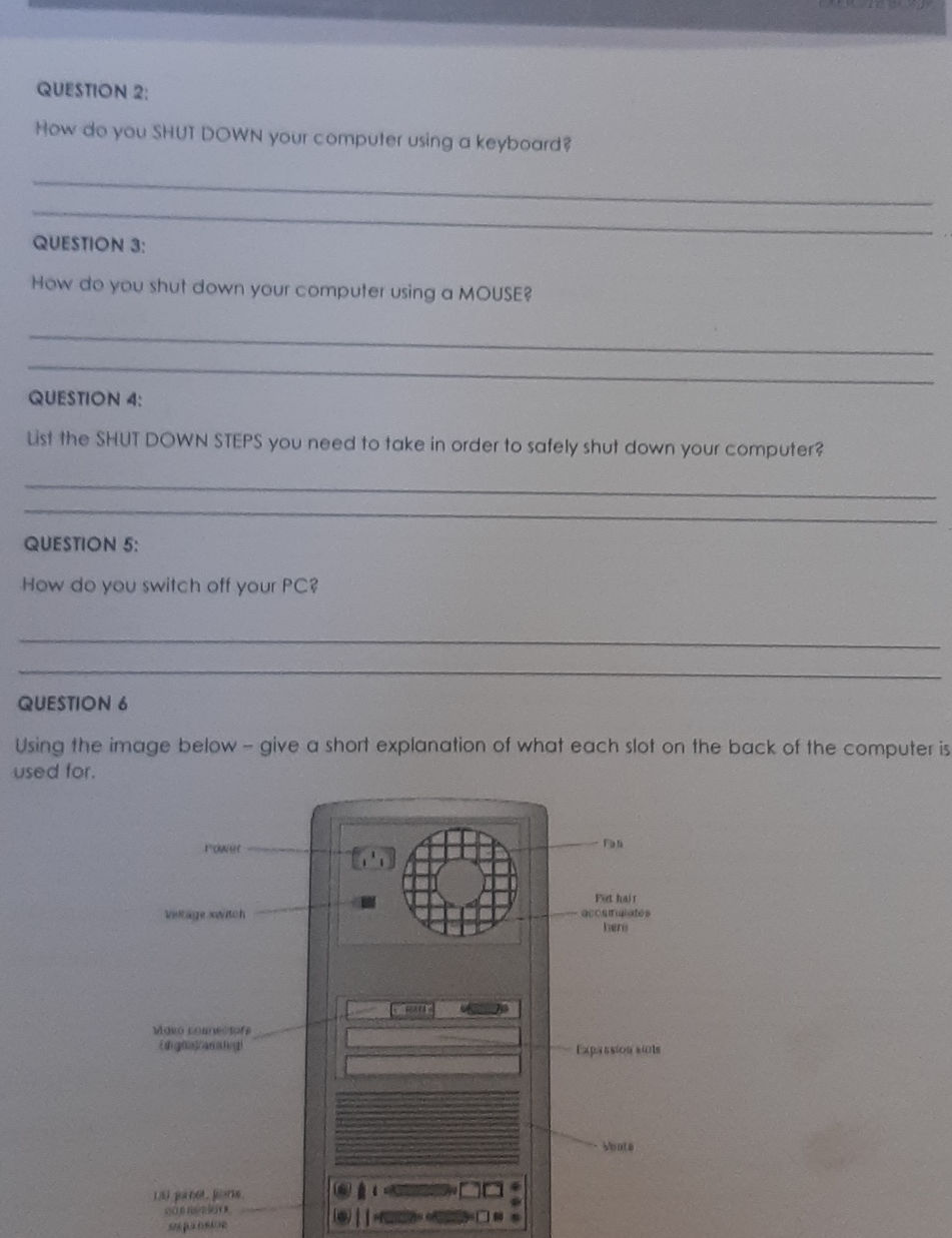 QUESTION 2: How do you SHUT DOWN your | StudyX