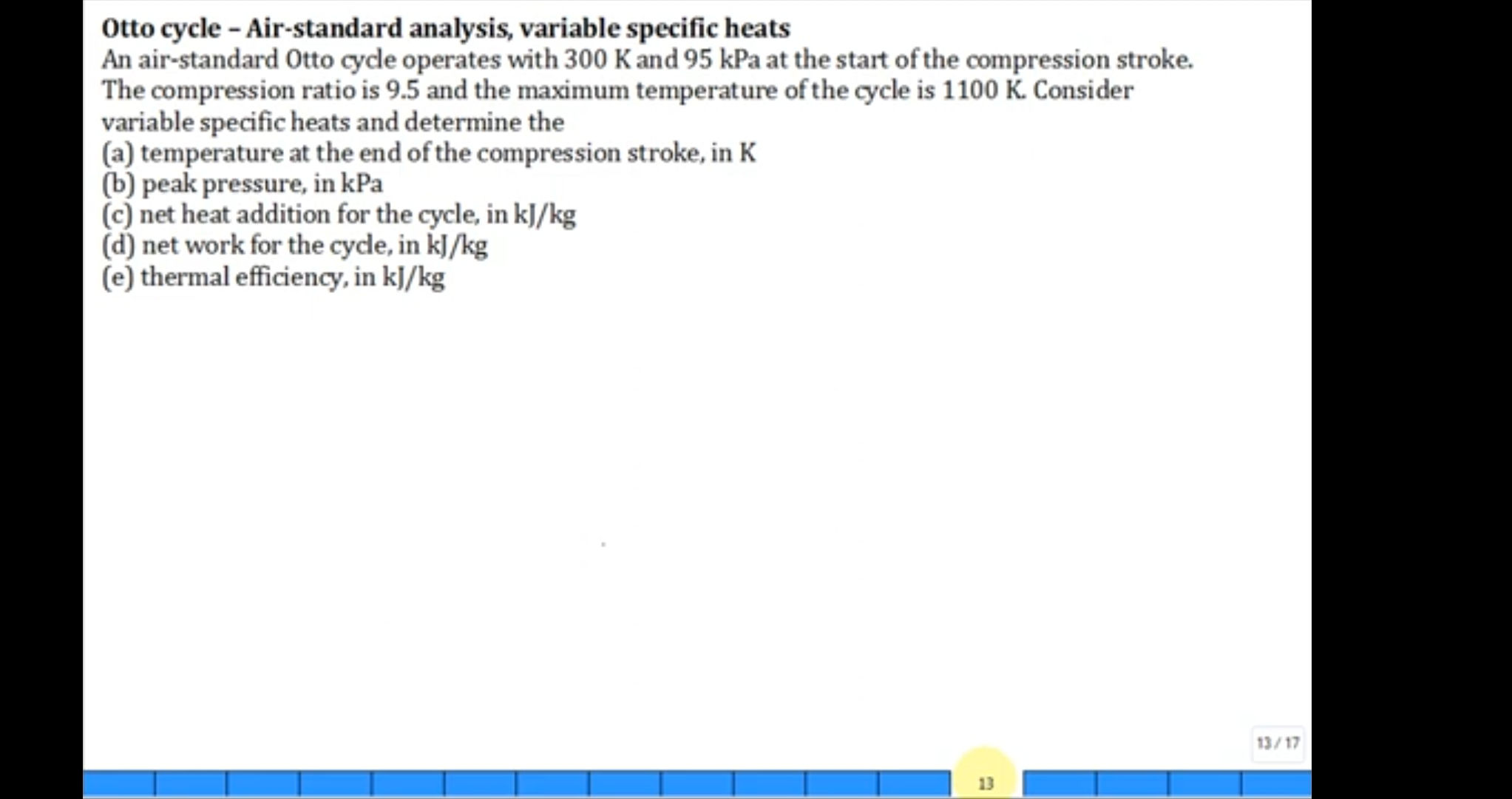 Otto cycle - Air-standard analysis, variable | StudyX