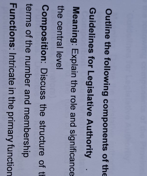 Outline the following components of the | StudyX