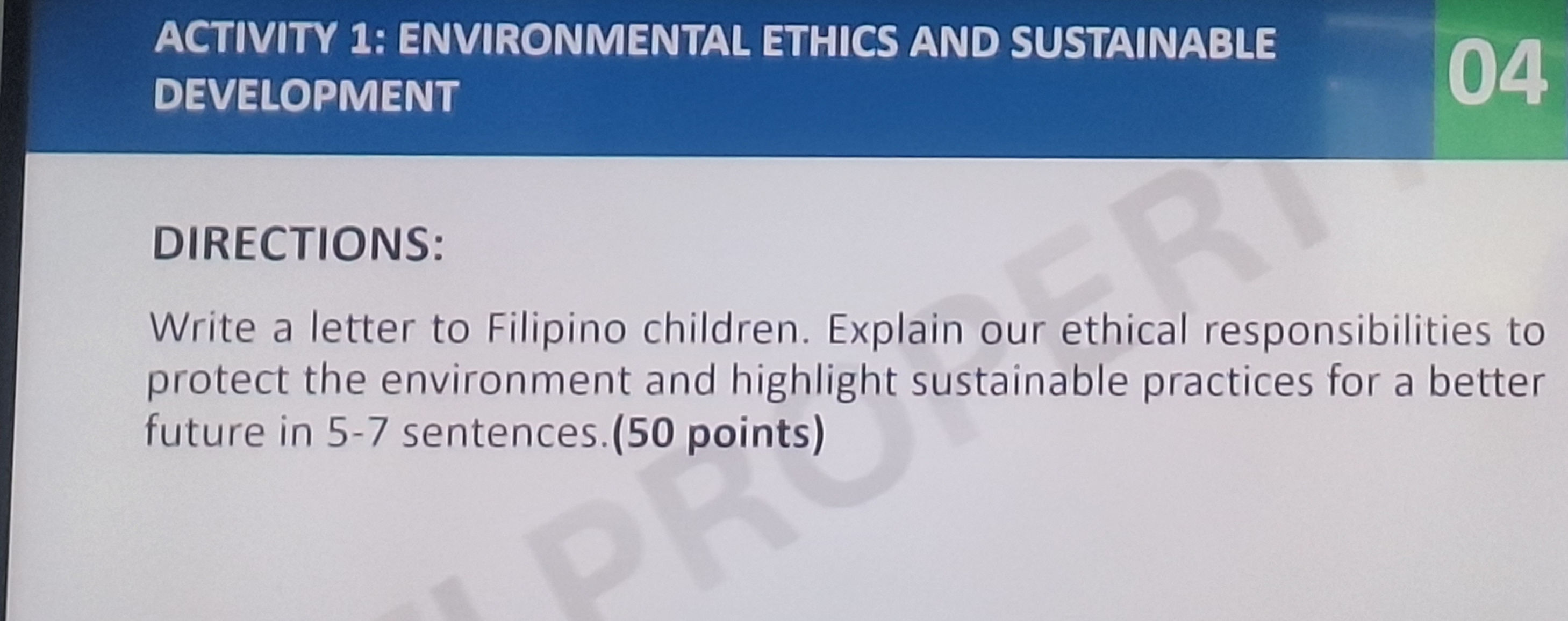 DIRECTIONS: Write a letter to Filipino | StudyX