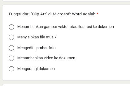 Fungsi dari "Clip Art" di Microsoft Word | StudyX