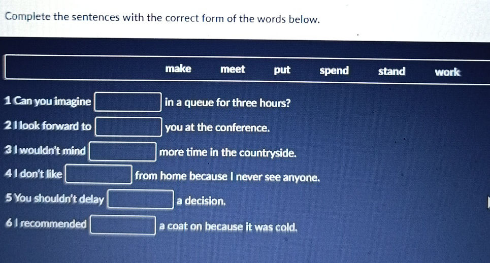 Complete the sentences with the correct form | StudyX