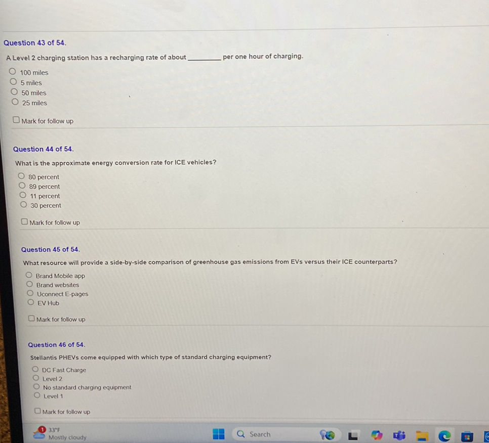Question 43 of 54. A Level 2 charging | StudyX