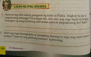 1. Ilarawan ang silid-aralang ginagamit ng | StudyX