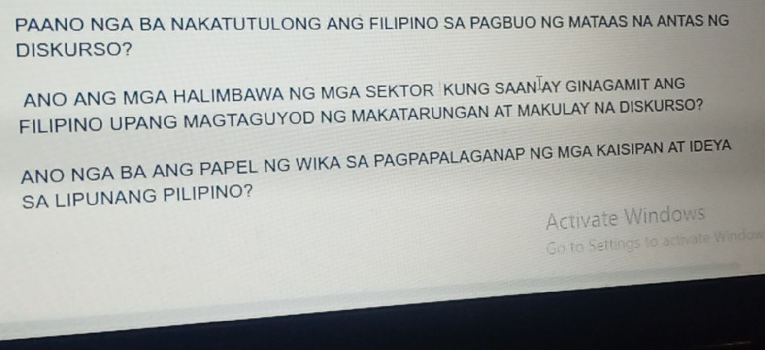 PAANO NGA BA NAKATUTULONG ANG FILIPINO SA | StudyX