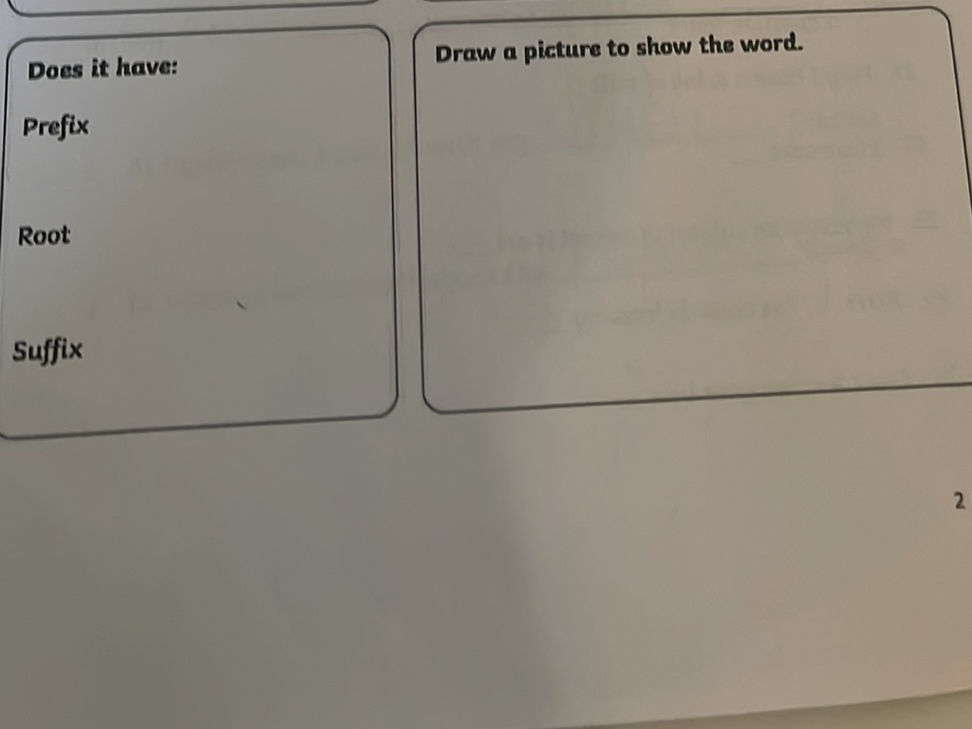 Does it have: Prefix Root Suffix Draw a | StudyX