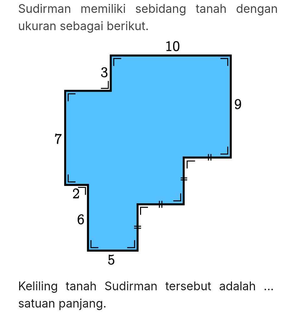 Sudirman memiliki sebidang tanah dengan | StudyX