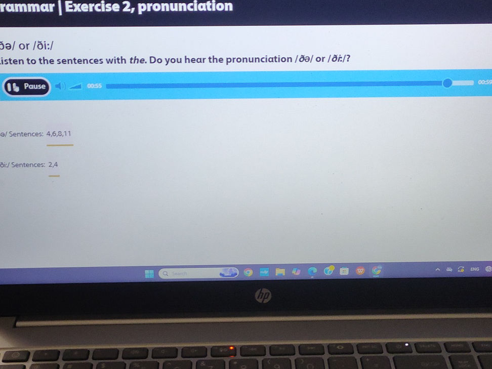 Listen to the sentences with *the*. Do you | StudyX