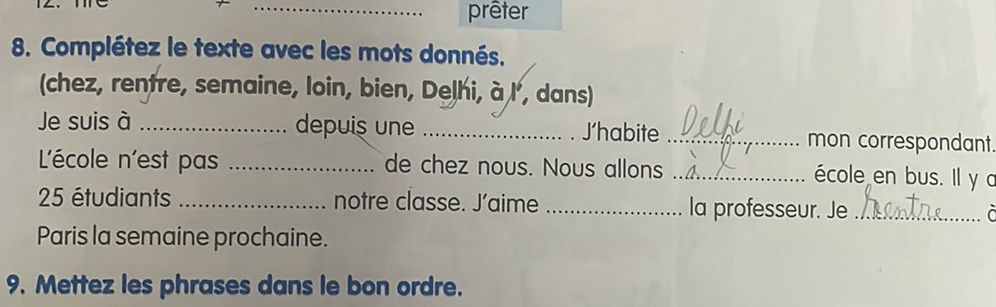 8. Complétez le texte avec les mots donnés. | StudyX