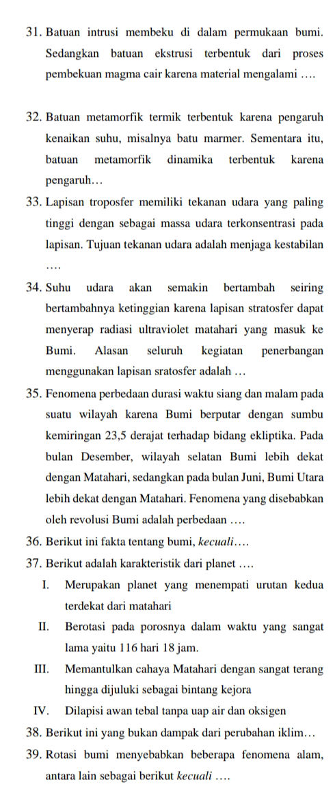 31. Batuan intrusi membeku di dalam | StudyX