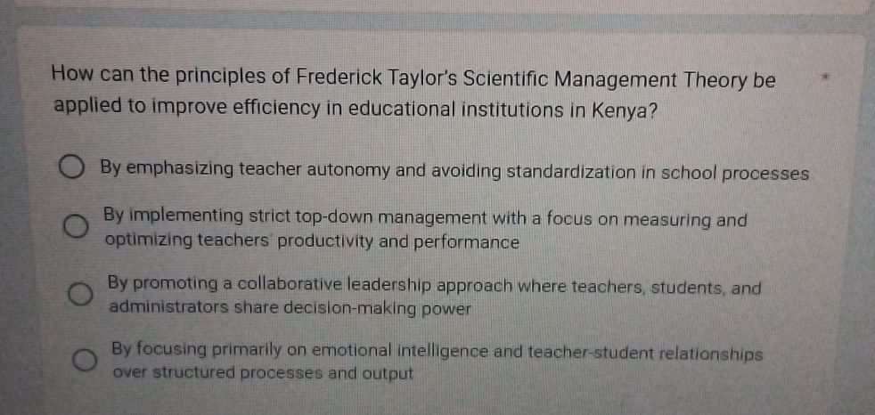 How can the principles of Frederick Taylor's | StudyX