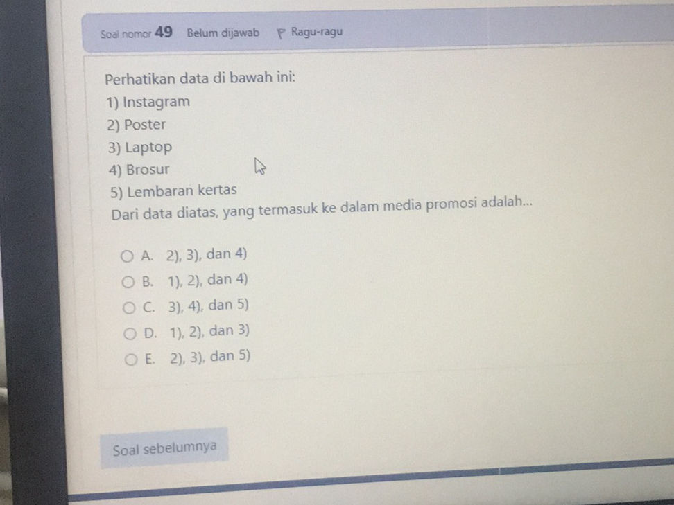 Perhatikan data di bawah ini: 1) Instagram | StudyX