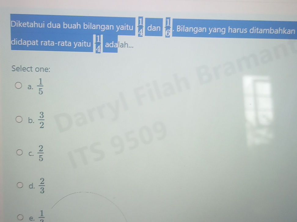 Diketahui dua buah bilangan yaitu $ {1}{4}$ | StudyX