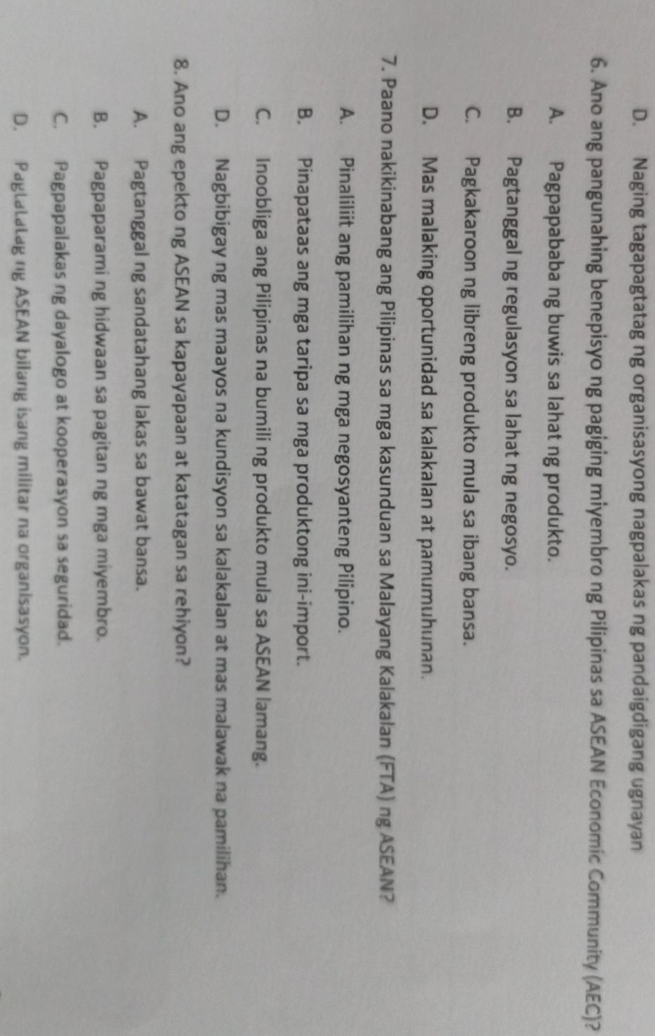 6. Ano ang pangunahing benepisyo ng pagiging | StudyX