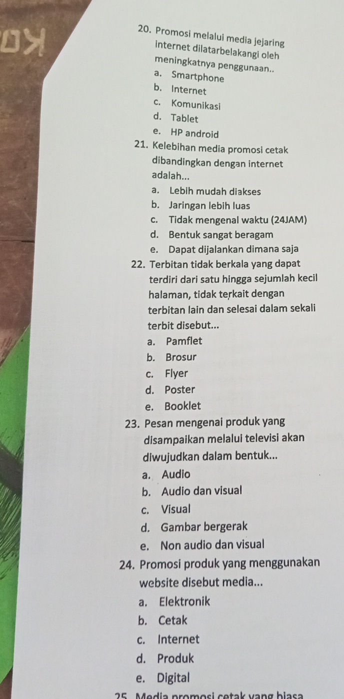 20. Promosi melalui media jejaring internet | StudyX