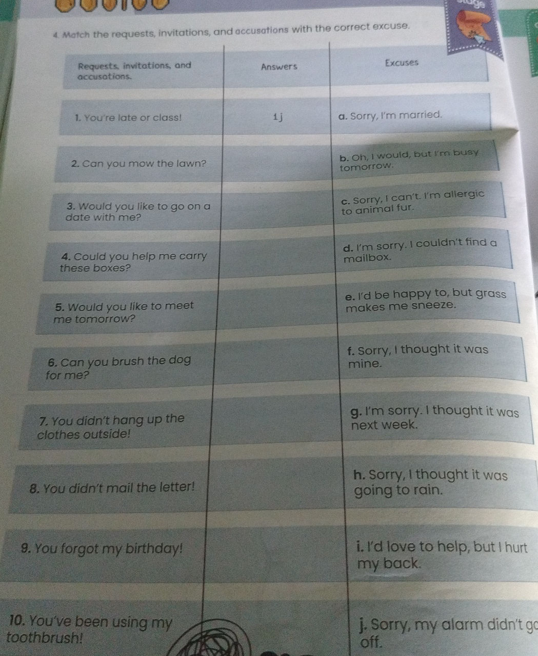 4. Match the requests, invitations, and | StudyX