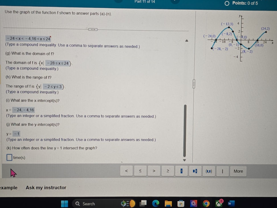 Use the graph of the function f shown to | StudyX