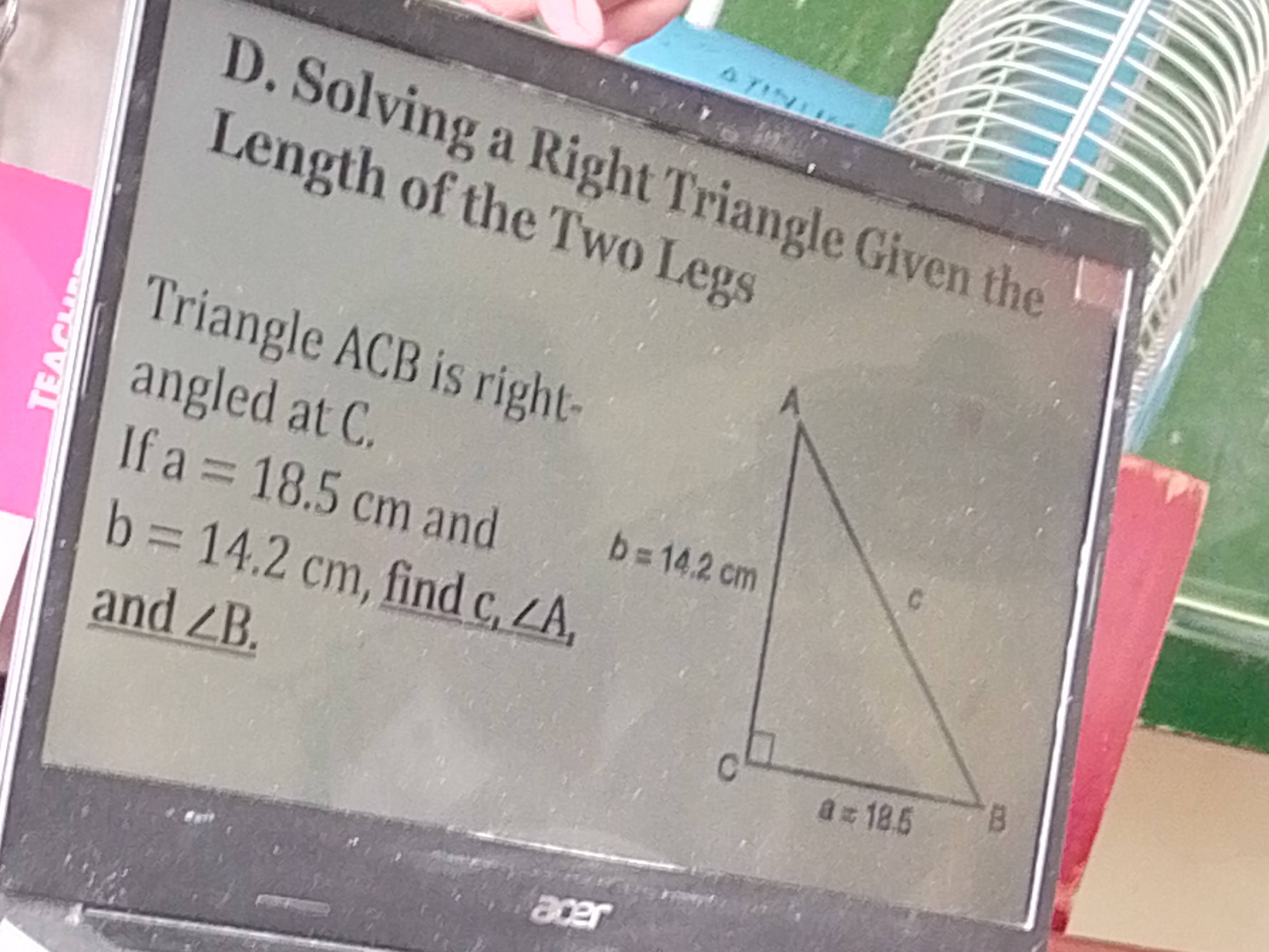 D. Solving a Right Triangle Given the Length | StudyX