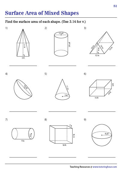 Find the surface area of each shape. (Use | StudyX