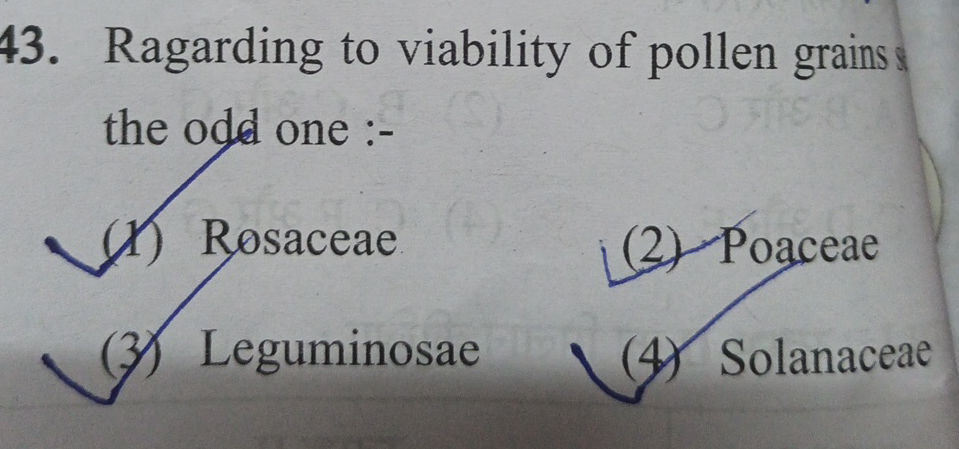 43. Ragarding to viability of pollen grains | StudyX