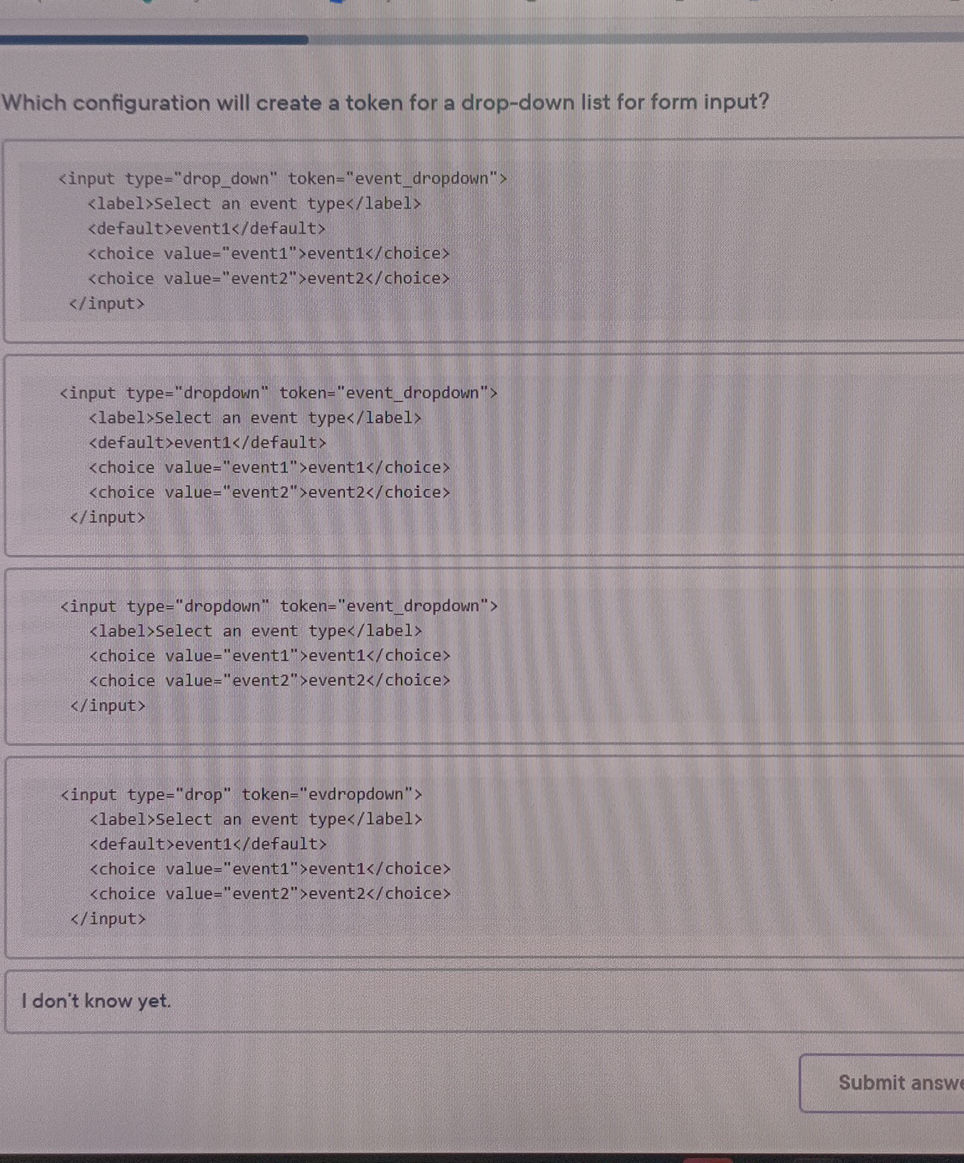Which configuration will create a token for | StudyX
