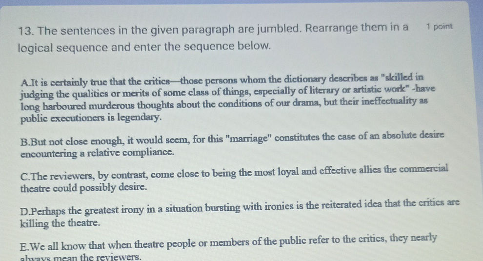 13. The sentences in the given paragraph are | StudyX