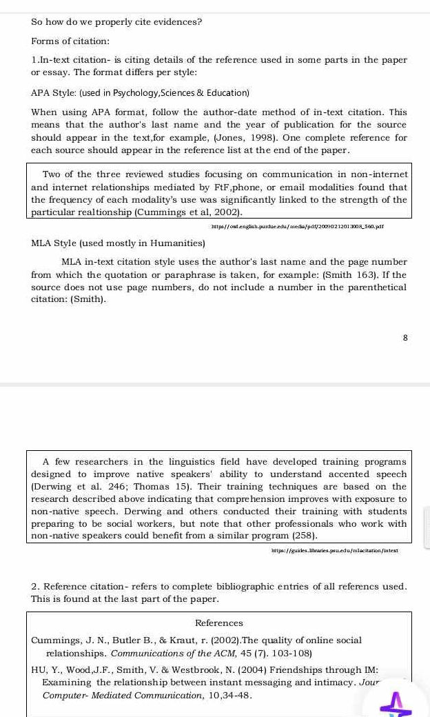 So how do we properly cite evidences? Forms | StudyX