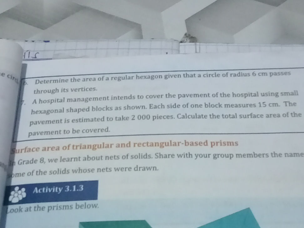 6. Determine the area of a regular hexagon | StudyX